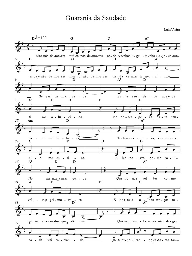 Guarania Da Saudade Partitura | PDF