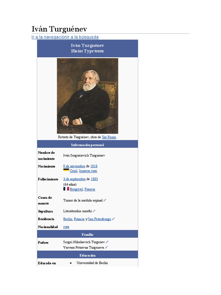 Iván Turguénev | PDF