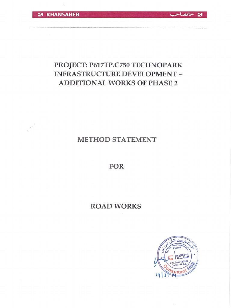 27-Method Statement-Roadworks | PDF