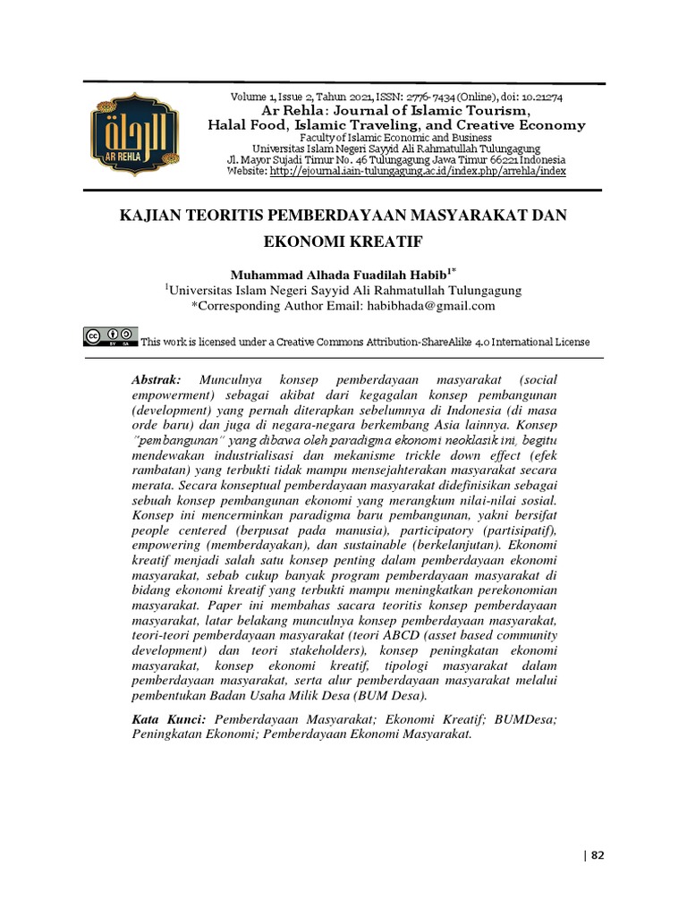 Kajian Teoritis Pemberdayaan Masyarakat Dan Ekonomi Kreatif | PDF