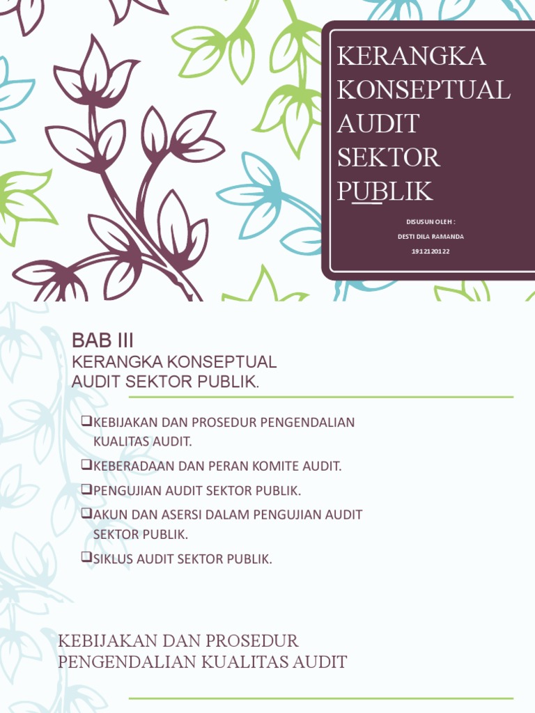 Bab Iii Kerangka Konseptual Audit Sektor Publik Desti | PDF ...