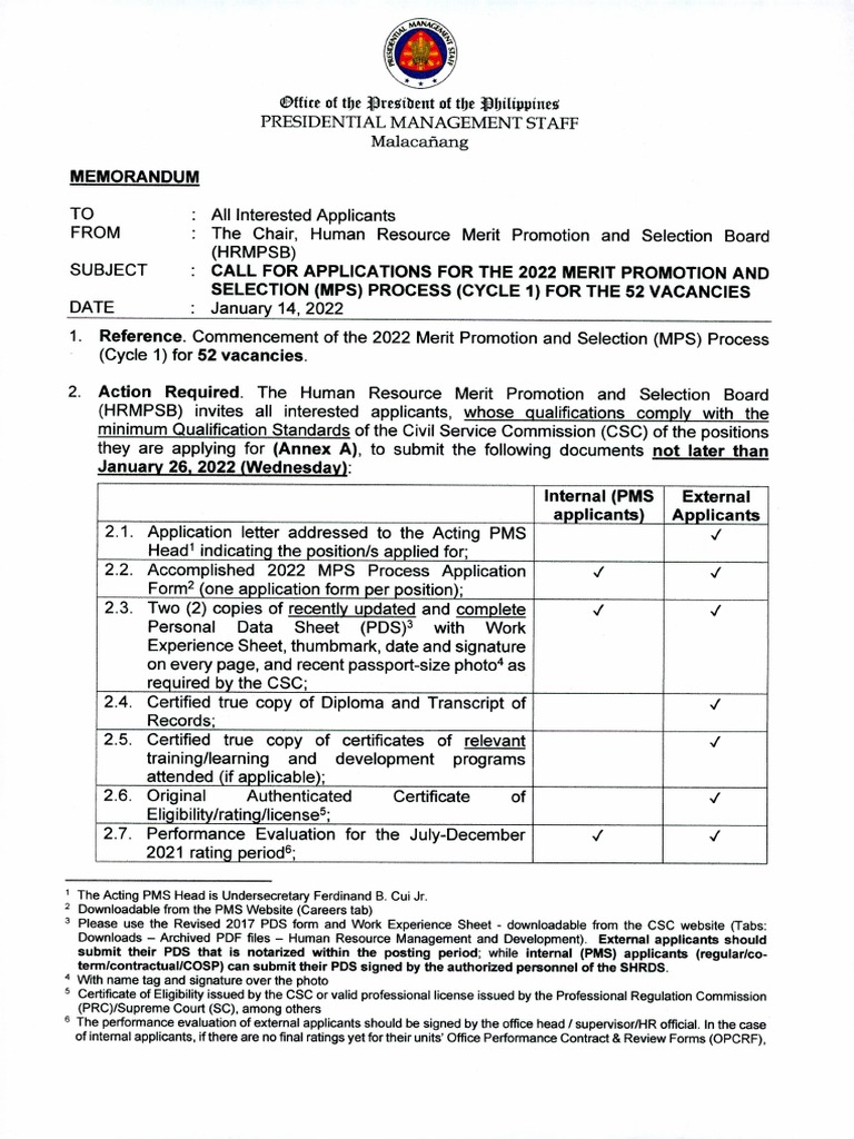 Memo Call Application 2022 MPSCycle 114 Jan 2022 | PDF | Business