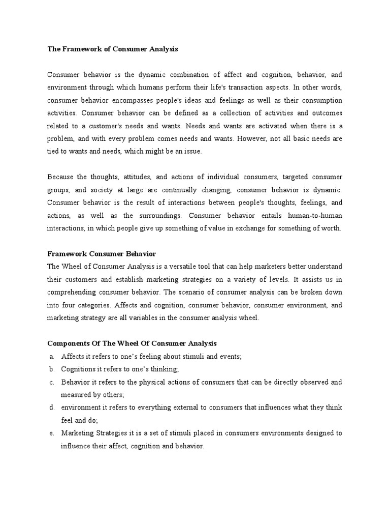 The Framework of Consumer Analysis | PDF | Business | Self-Improvement