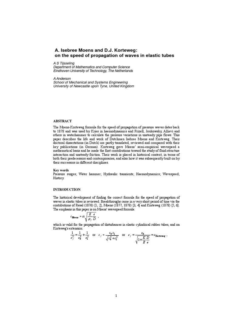 Celerity Formula, Kortewag | PDF | Fluid Dynamics | Rotation Around A ...