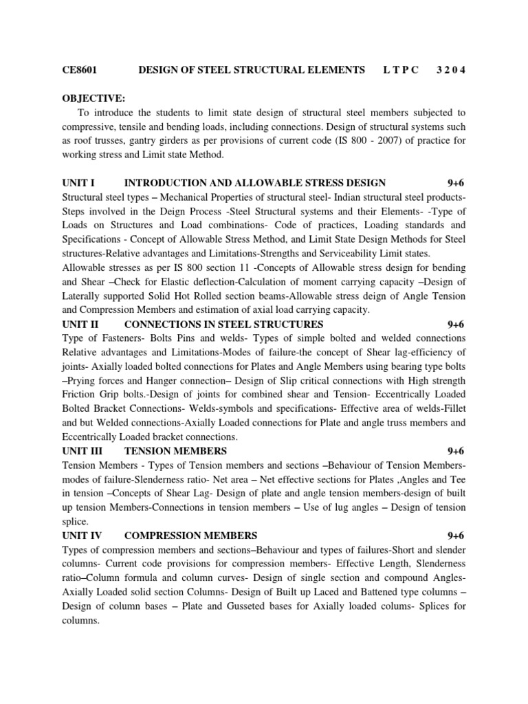 III Civil Vi Sem Question Bank | PDF | Buckling | Stress (Mechanics)