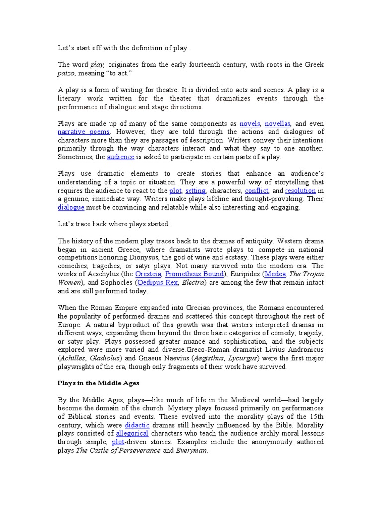 The Play | PDF | Play (Theatre) | Theatre