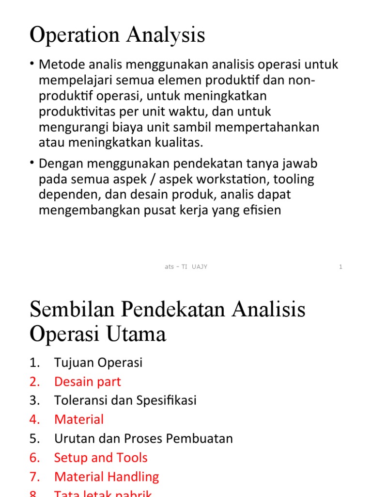 Operation Analysis | PDF