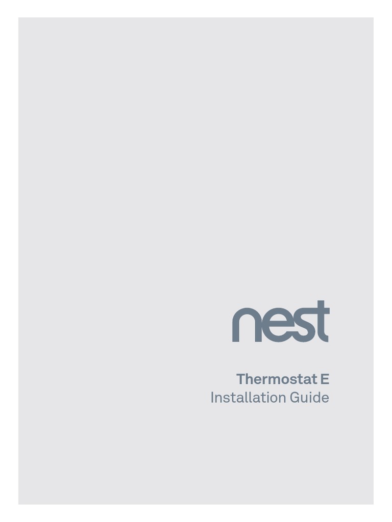 Nest Thermostat e Install Guide | PDF | Thermostat | Electrical Connector