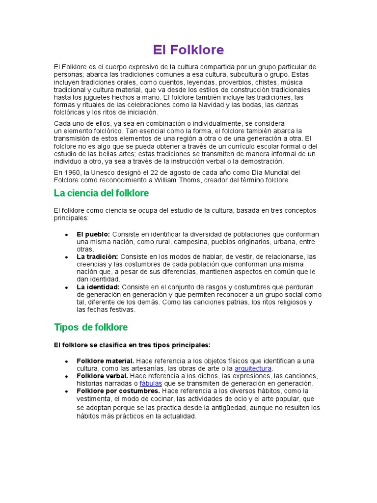 El Folklore | PDF | Folklore