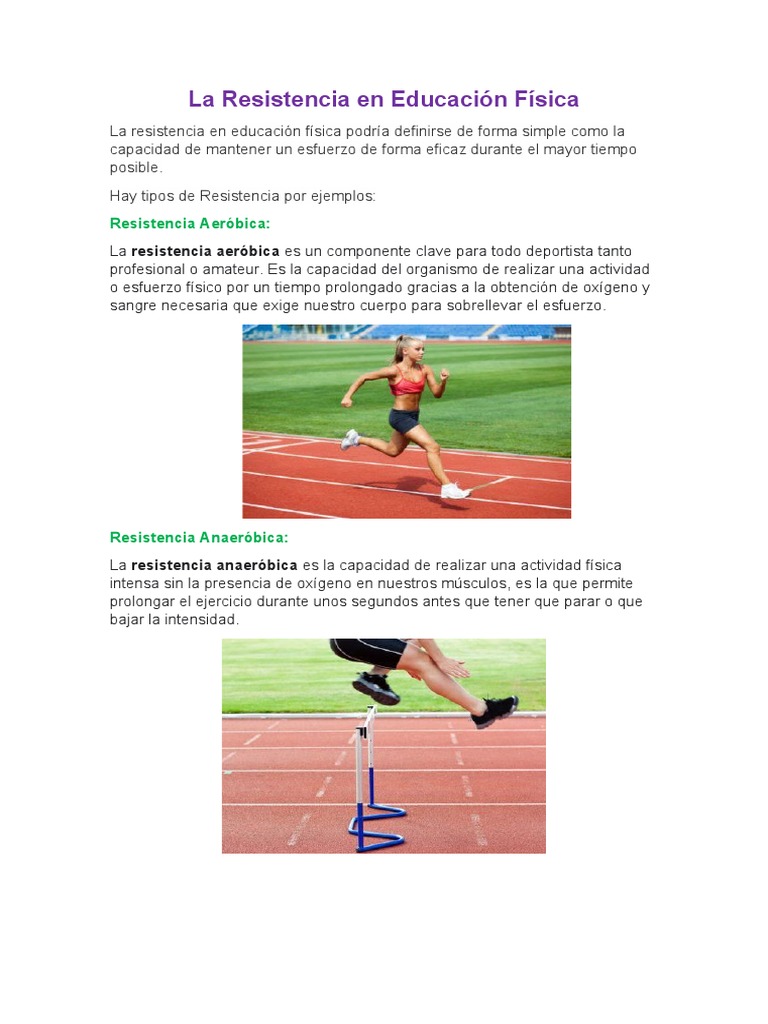 La Resistencia en Educación Física | PDF