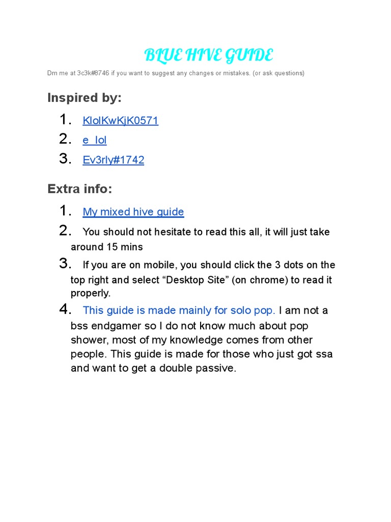 Blue Hive Guide | PDF | Pollen | Bees