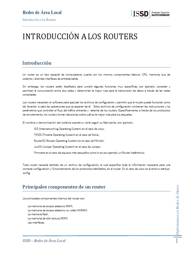 Introducción a Routers y sus Componentes | PDF | Enrutador (Computación ...