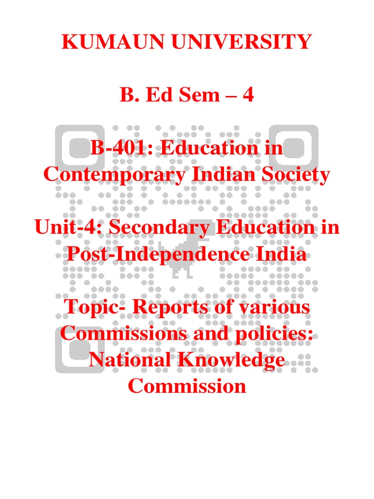 National Knowledge Commission | PDF | Schools | Knowledge Economy