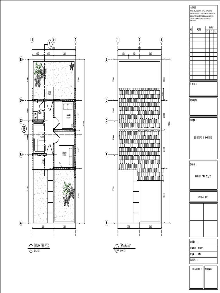 Denah Rumah Tipe 27/60 dan 27/72 | PDF