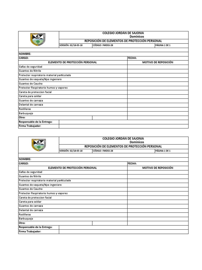 Fmdss 28 Reposicion de Epp v.2 | PDF