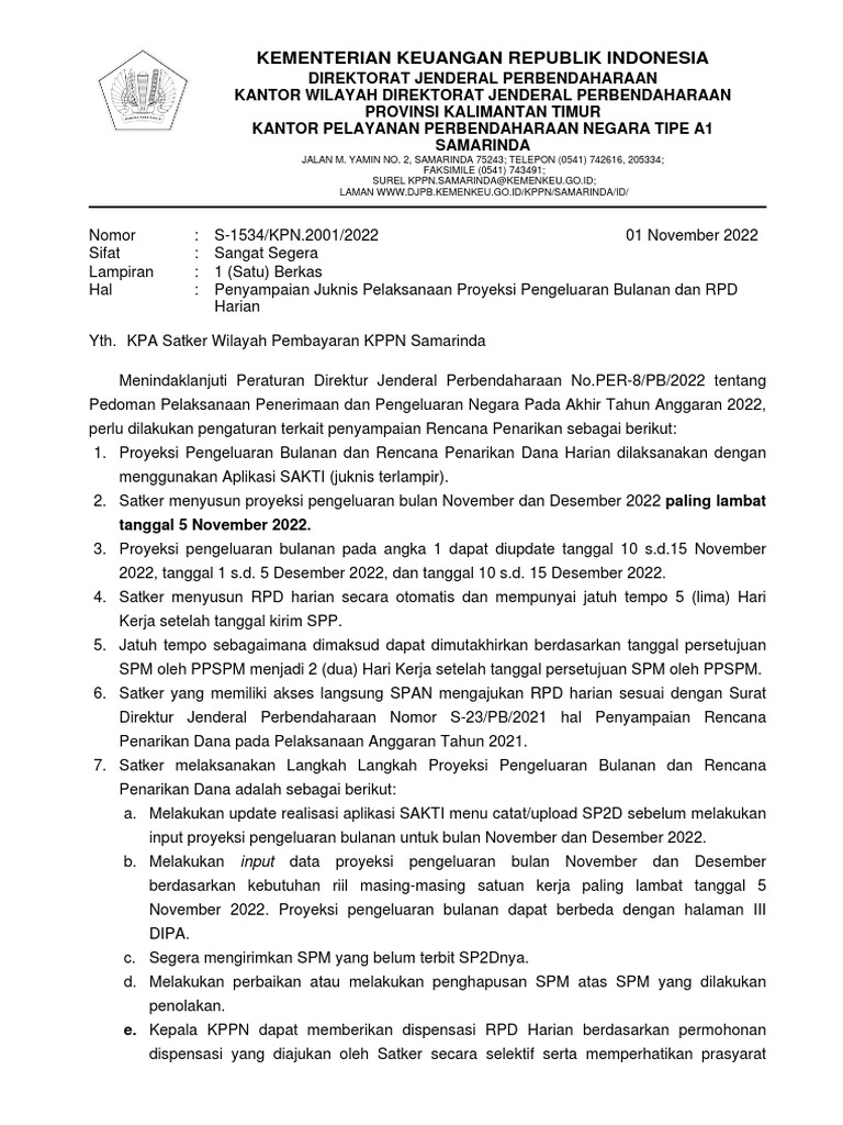 Surat KPPN RPD | PDF