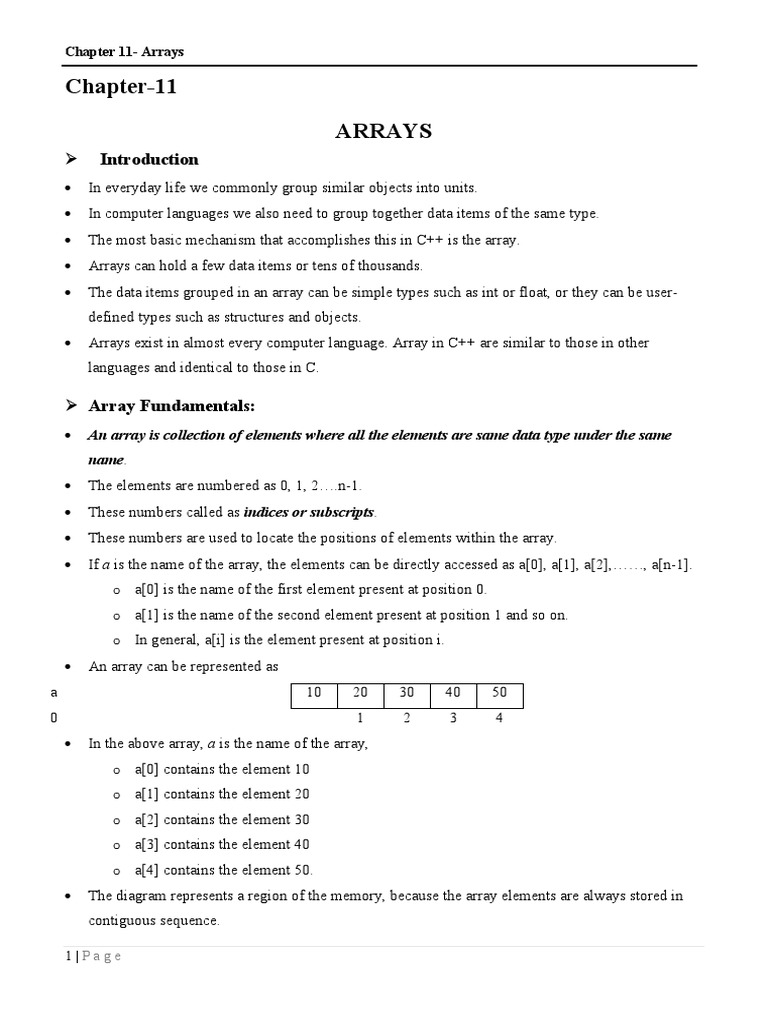 Chapter 11 Arrays1 Pdf Array Data Structure Data Type