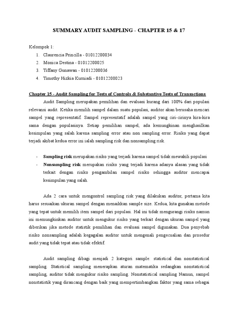 Audit Sampling & Risiko | PDF