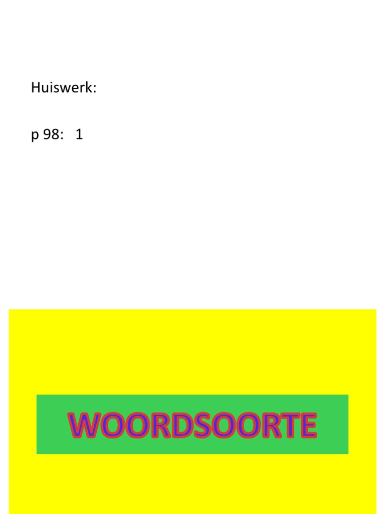 Woordsoorte | PDF