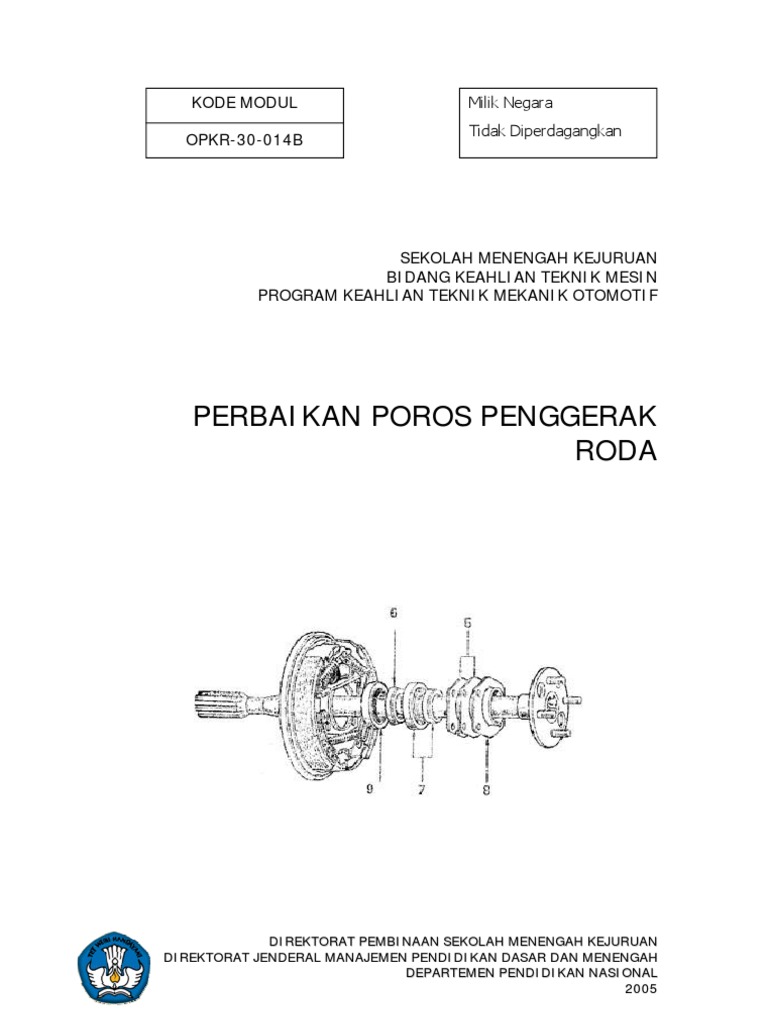 Perbaikan Poros Penggerak Roda | PDF