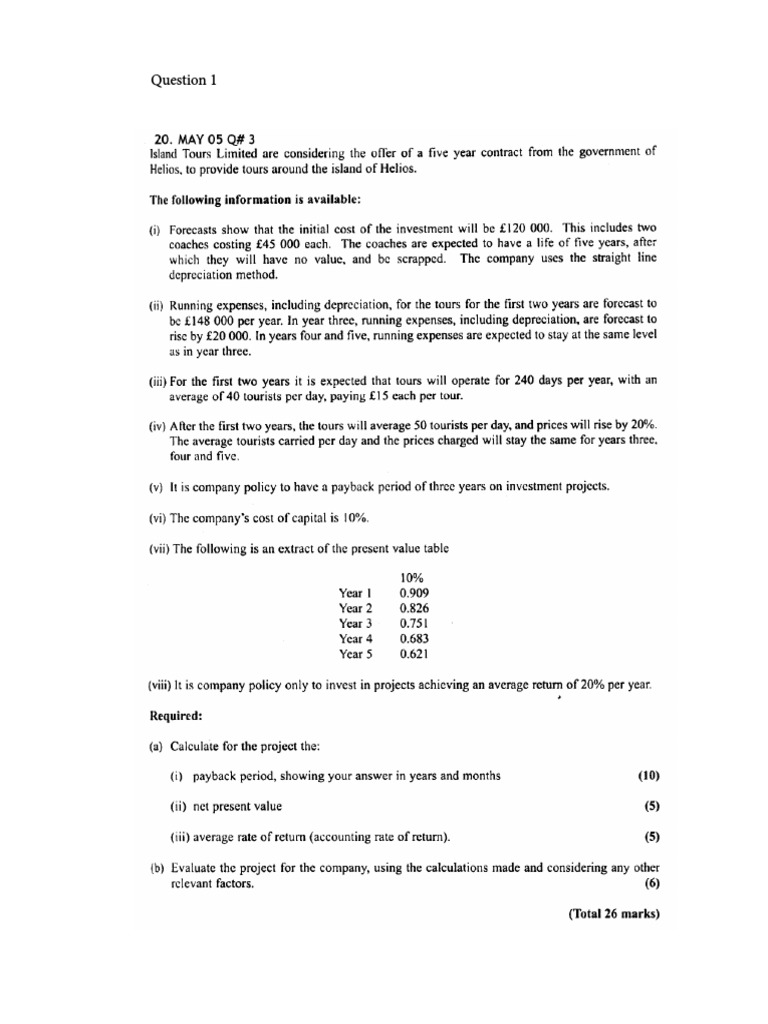 Worksheet - Investment Ial Chapterwise Worksheet QP | PDF | Net Present Value | Depreciation
