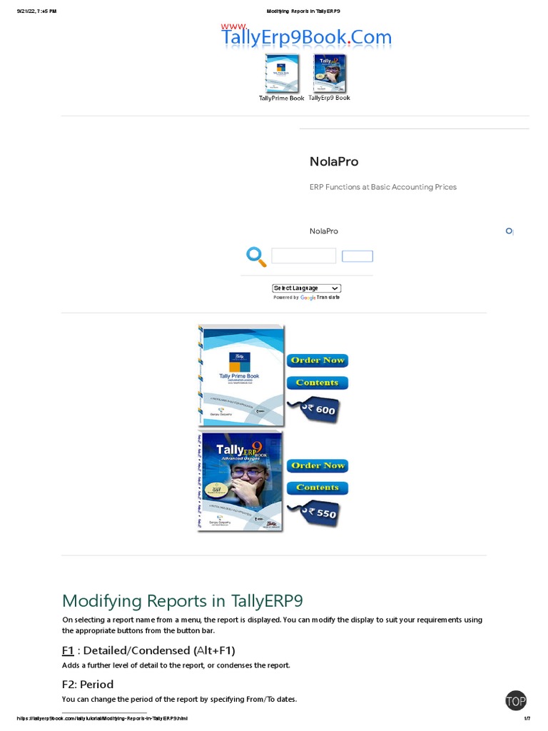 Modifying Reports in TallyERP9 | Download Free PDF | Value Added Tax | Economies