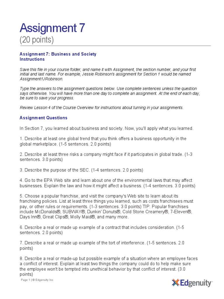 Business and Society Assignment Overview | PDF