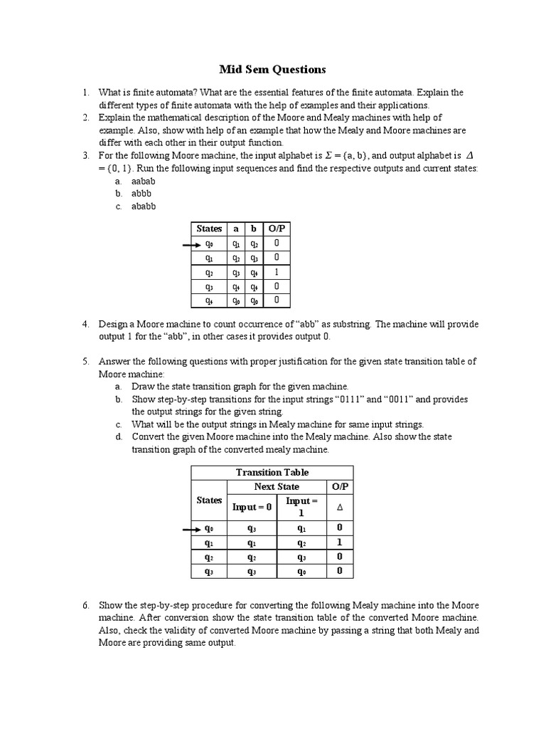 Mid Sem Questions Pdf String Computer Science Computer Engineering