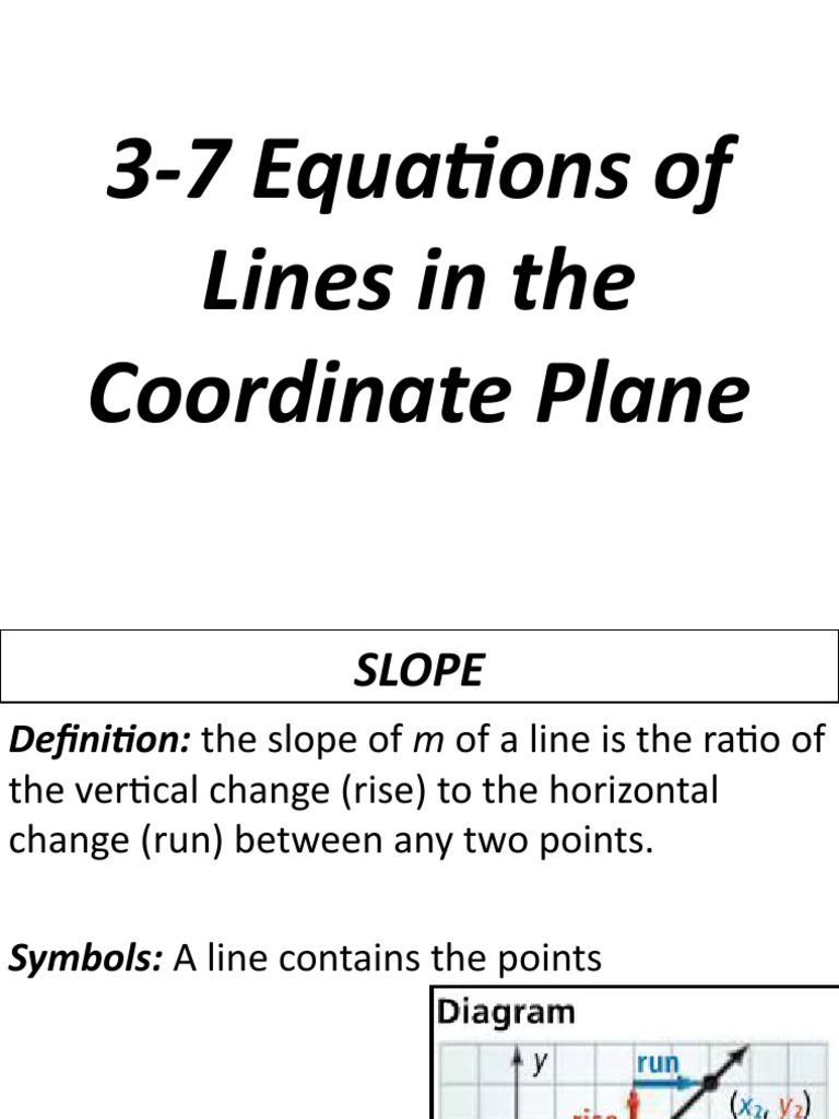 Equations of Lines in Coordinate Plane | PDF | Teaching Methods & Materials