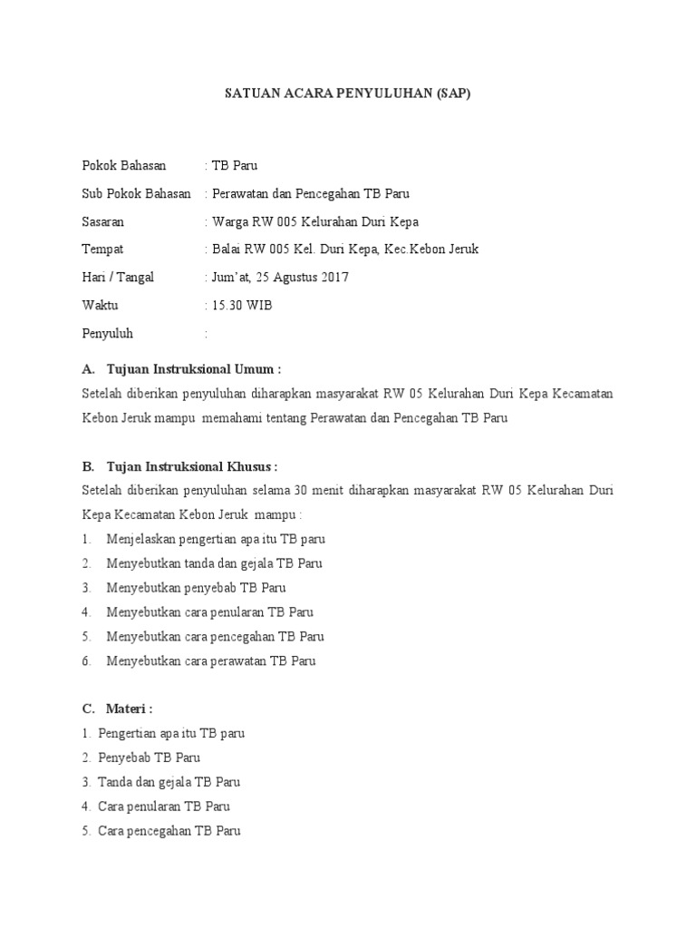 Sap Tb Paru Pdf