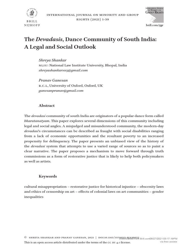 The Devadasis Dance Community of South India A Leg | PDF | Jewellery ...