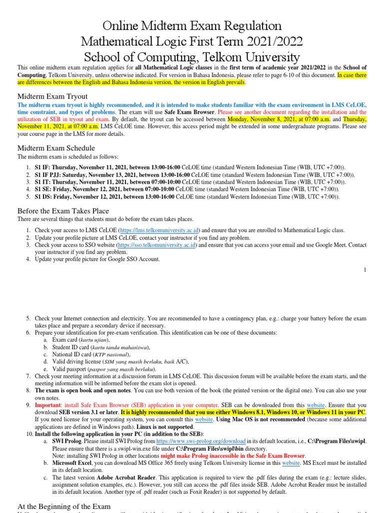 Online Midterm Exam Rules | PDF | Identity Document | Computer File