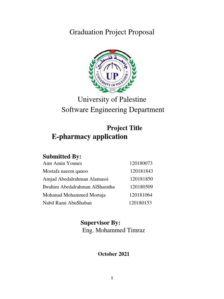 Graduation Project Proposal | PDF | Pharmacy | Personal Computers