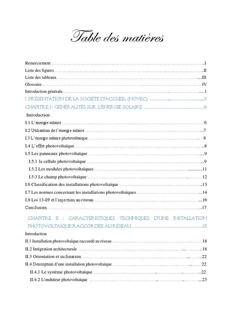 Table Des Matières | PDF
