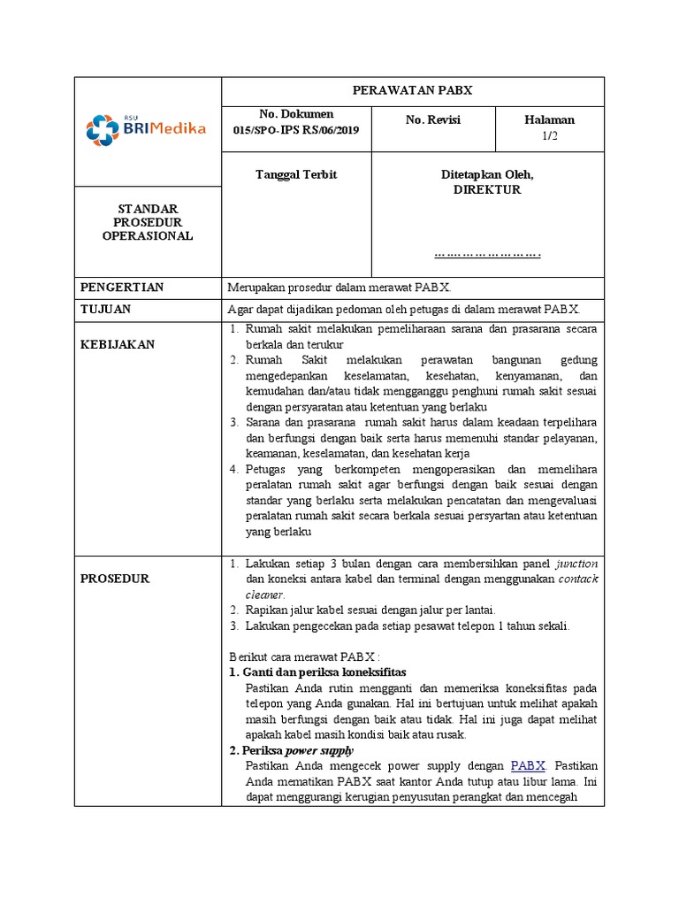15 Perawatan PABX | PDF