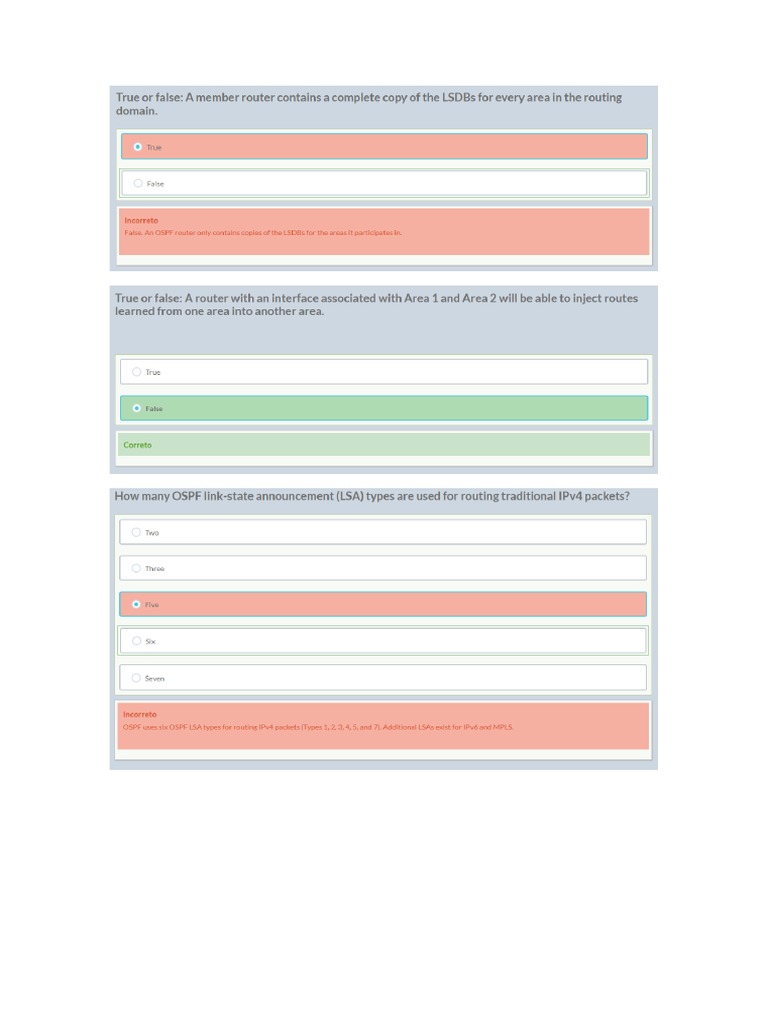 Exercícios de Revisão - ENCOR - Advanced OSPF | PDF