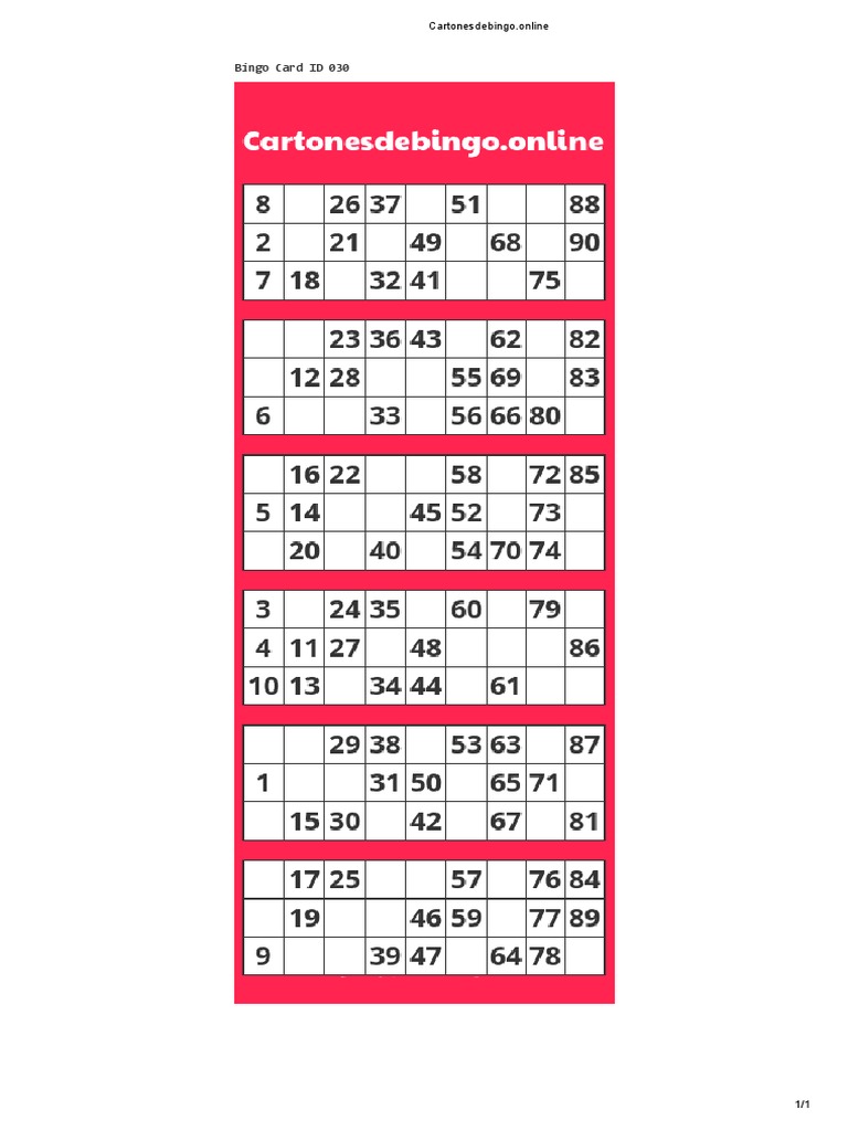 Cartones Bingo | PDF