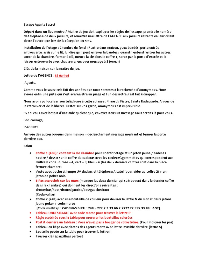 Mission Escape Agents Secrets | PDF