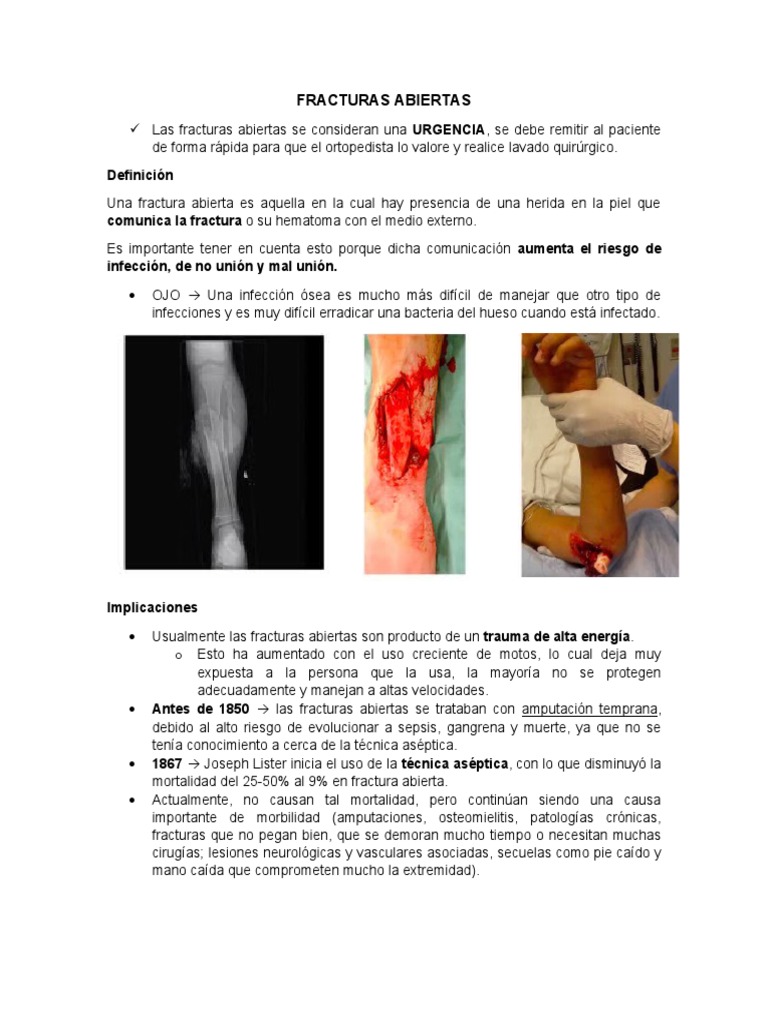 Fracturas Abiertas | PDF | Especialidades Medicas | Medicina CLINICA