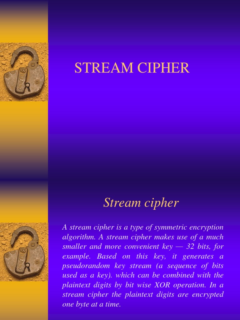 Stream Cipher | PDF | Encryption | Cryptography