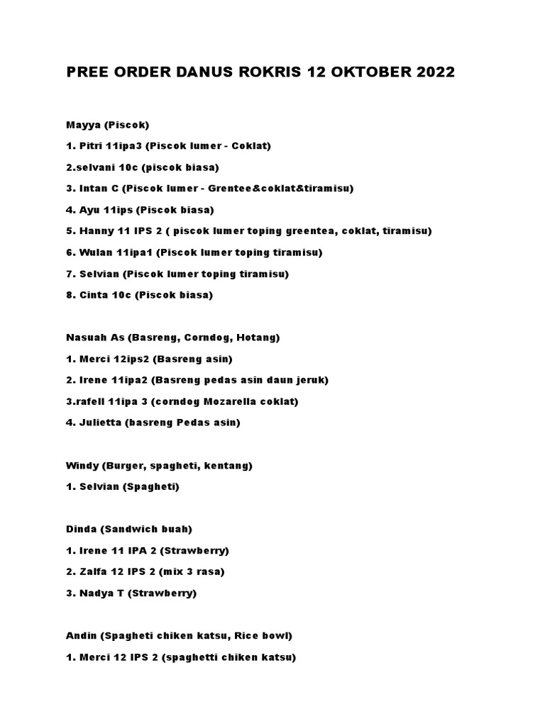 Po Danus Rokris 12 Oktober 2022 | PDF | Cooking, Food & Wine | Science & Mathematics