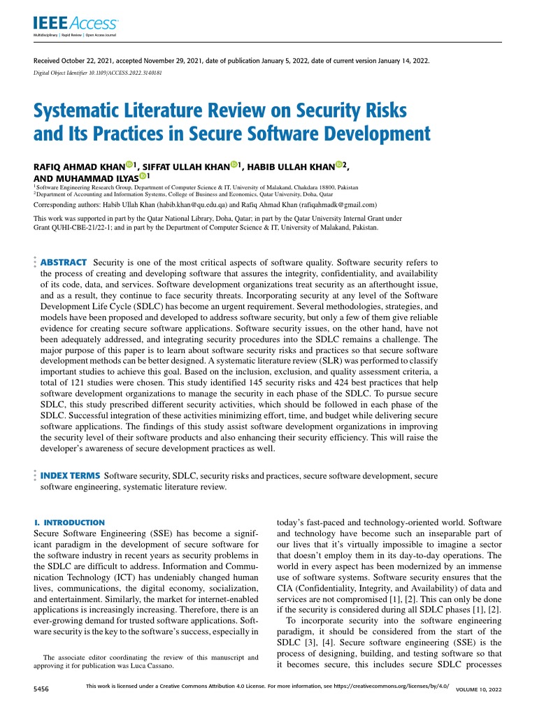 Systematic Literature Review On Security Risks And Its Practices In