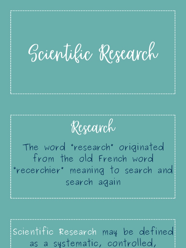 Defining Scientific Research Concepts | PDF | Science & Mathematics