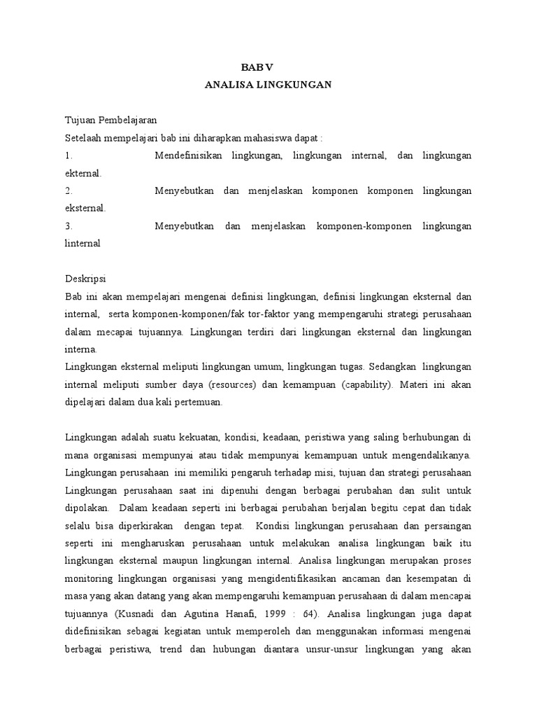 Analisa Lingkungan | PDF