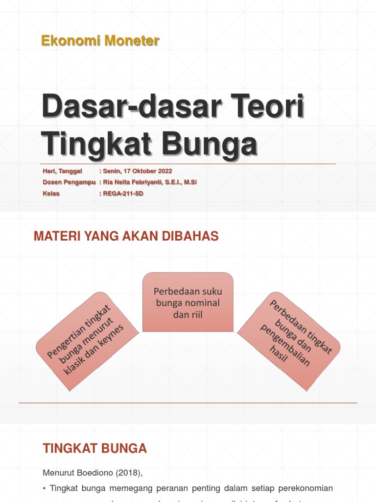 Dasar-Dasar Teori Tingkat Bunga | PDF