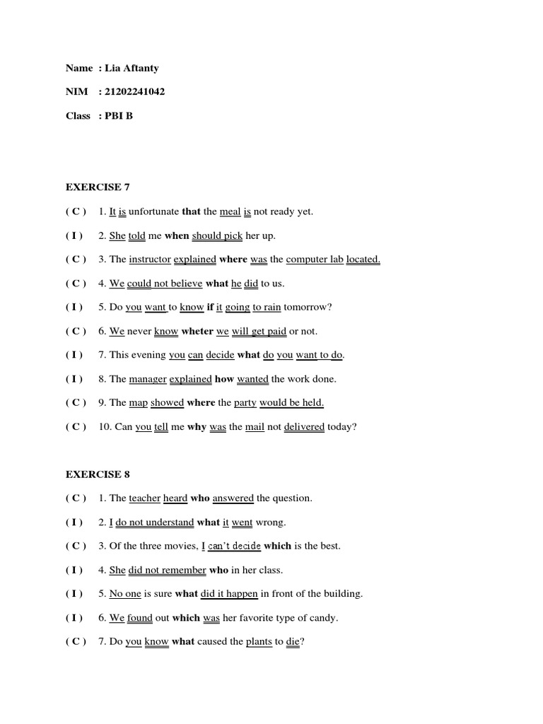 Grammar Exercises for English Learners | PDF