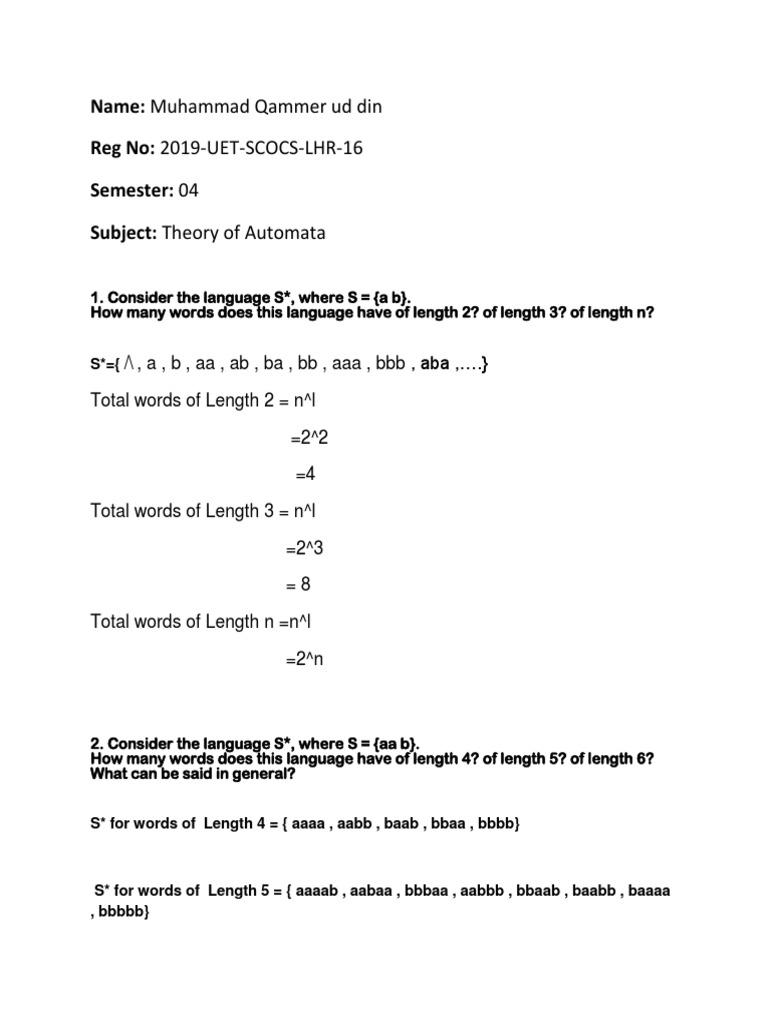 Assignment Theory Of Automata Pdf String Computer Science