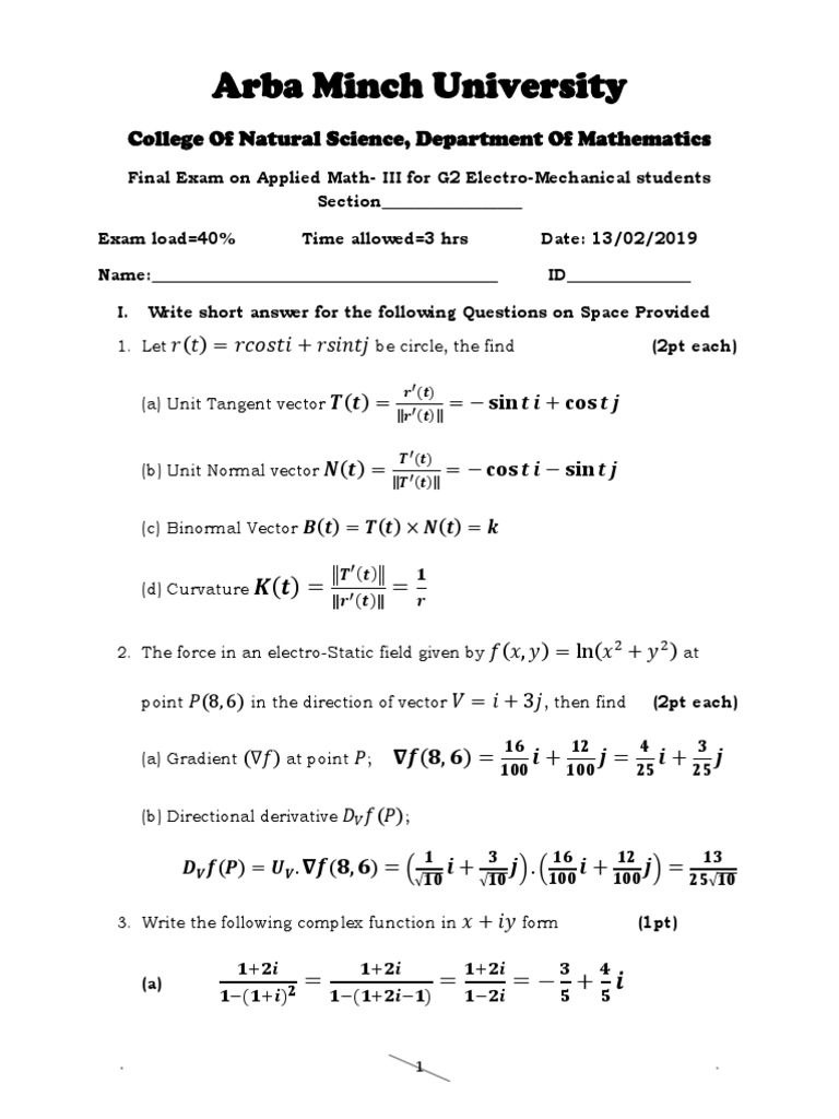 Solution Manual To Applied Mathematics III For Engineering Students ...
