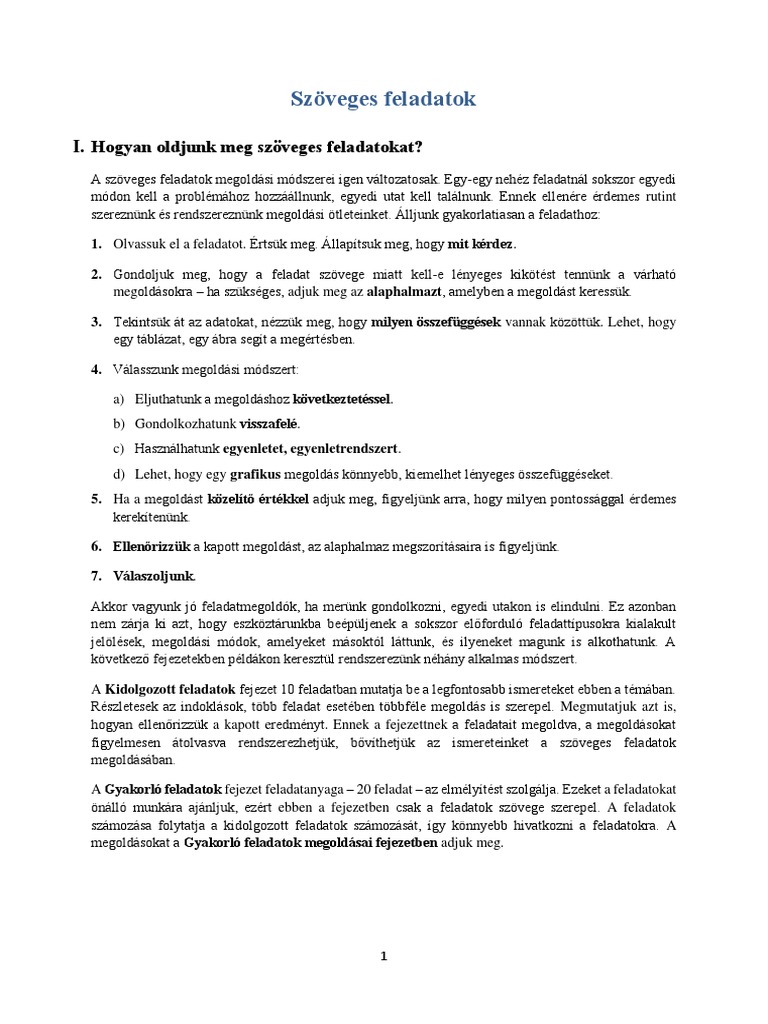 Szöveges Feladat Megoldás 5 | PDF