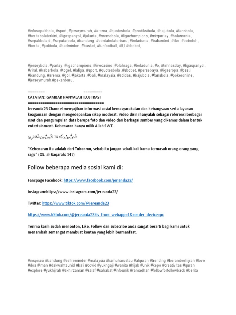 Contoh Deskripsi Youtube Channel | PDF